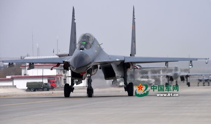 J-11 fighters with Taihang engine from West War Region take exercises
