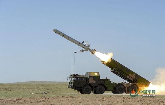 CJ-10 cruise missile blows through building